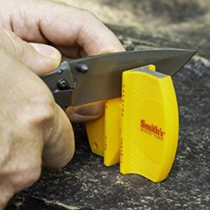 Smith's 50264 Adjustable Manual Knife Sharpener Grey/Yellow & CCKS 2-Step Knife Sharpener