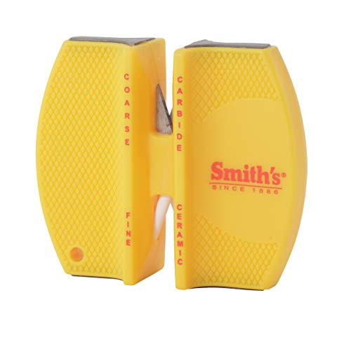 Smith's 50264 Adjustable Manual Knife Sharpener Grey/Yellow & CCKS 2-Step Knife Sharpener