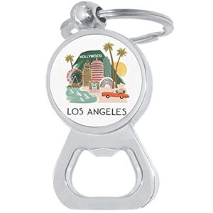 los angeles and hollywood bottle opener keychain