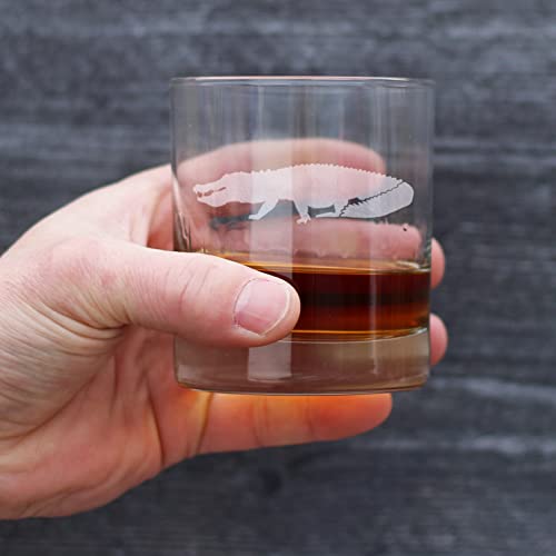 Alligator Whiskey Rocks Glass - Unique Exotic Animal Gifts for Alligator Lovers - 10.25 Oz Glass