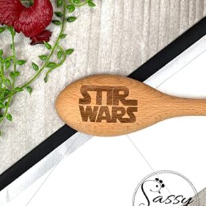 Stir Wars Kitchen Gift for Dudes, Laser Engraved Sustainable Wooden Spoon, Funny Bachelor Gift, Nerd Gift, Nerdy Wedding Gifts, Great Gifts for Guys Who Cook, St*r Wars Nerd, Father's Day Gift