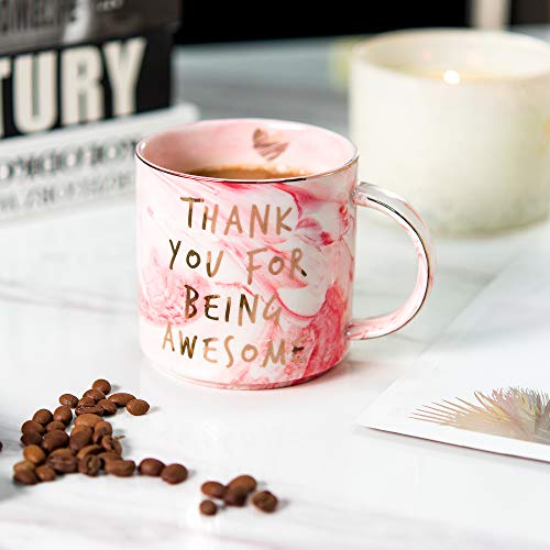 Thank You Gifts - Funny Gifts Ideas for Women Friends, Coworkers, Boss, Employee - Inspirational, Thoughtful, Birthday, Friendship, New Job, Graduation Presents for Her - Ceramic Coffee Cup