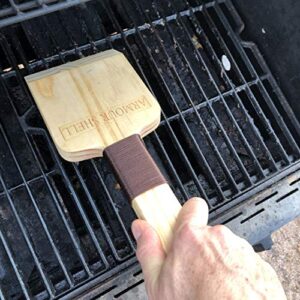 Cedar Wood Grill Scraper - BBQ Brush Scrubber Tools with Barbecue Grilling Brushes Accessories for Men. The Ultimate Gift for Your Husband, Father, Boss, That They Will Surely Love from Armour Shell.