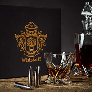 Whiskey Stones Gift Set for Men - Stones Ice Cube for Whiskey - Bourbon Stones Chilling Set - Chill Rocks Whiskey Stones - Stainless Steel Ice Cubes Set - Birthday Gift Set for Dad