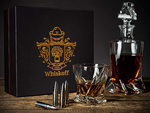 Whiskey Stones Gift Set for Men - Stones Ice Cube for Whiskey - Bourbon Stones Chilling Set - Chill Rocks Whiskey Stones - Stainless Steel Ice Cubes Set - Birthday Gift Set for Dad