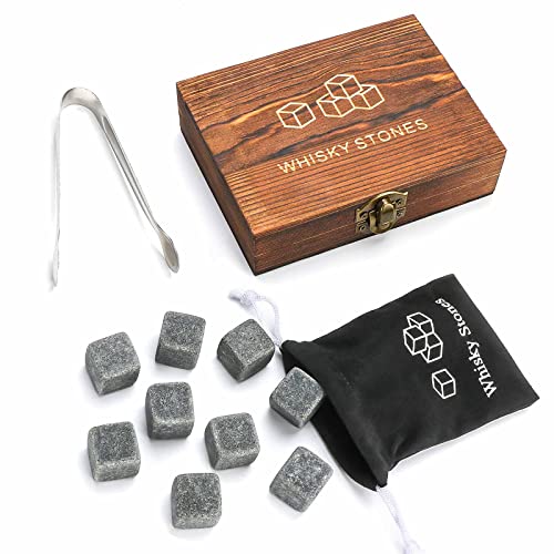 facertuey Whiskey Stone Gift Set, Whiskey Gifts for Men,, Granite Chilling Whisky Rocks,Paired with Scotch, Cognac, Would be A Great Choice.