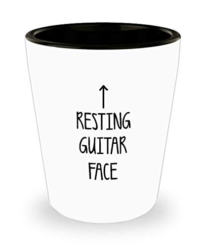 For Guitarists Drinking Resting Guitar Drinking Face Funny Witty Gag Ideas Drinking Shot Glass Shooter Birthday Stocking Stuffer