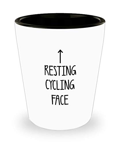 For Cycling Lovers Resting Cycling Face Funny Witty Gag Ideas Drinking Shot Glass Shooter Birthday Stocking Stuffer