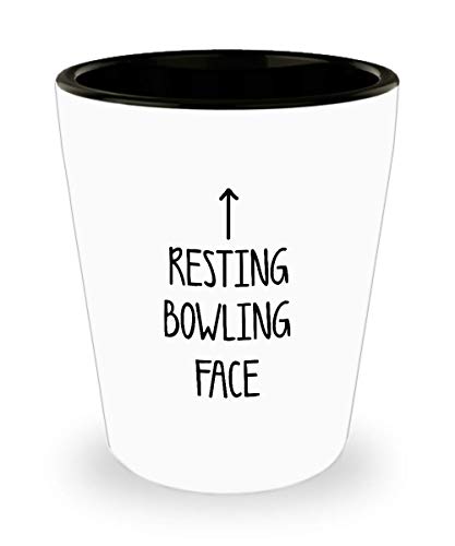 For Bowling Players Resting Bowling Face Funny Witty Gag Ideas Drinking Shot Glass Shooter Birthday Stocking Stuffer