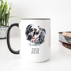 English Setter Personalized Coffee Mug Gifts for Mom Dad Dog Lovers - Custom 15oz or 11oz - Dishwasher Microwave Safe (English Setter)