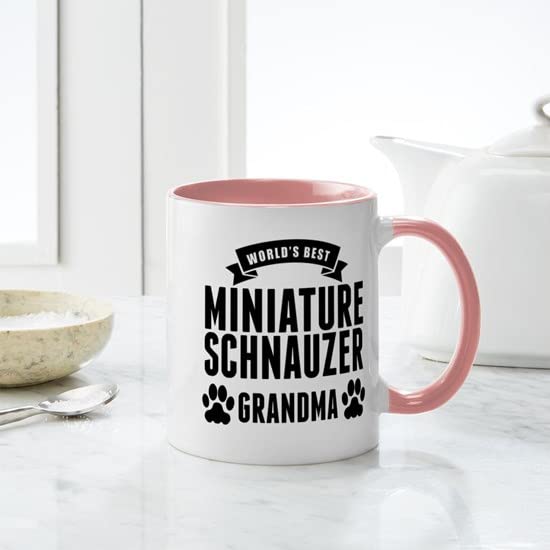 CafePress Worlds Best Miniature Schnauzer Grandma Mugs Ceramic Coffee Mug, Tea Cup 11 oz