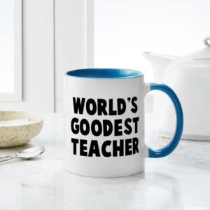 CafePress World's Goodest Teacher Mug Ceramic Coffee Mug, Tea Cup 11 oz