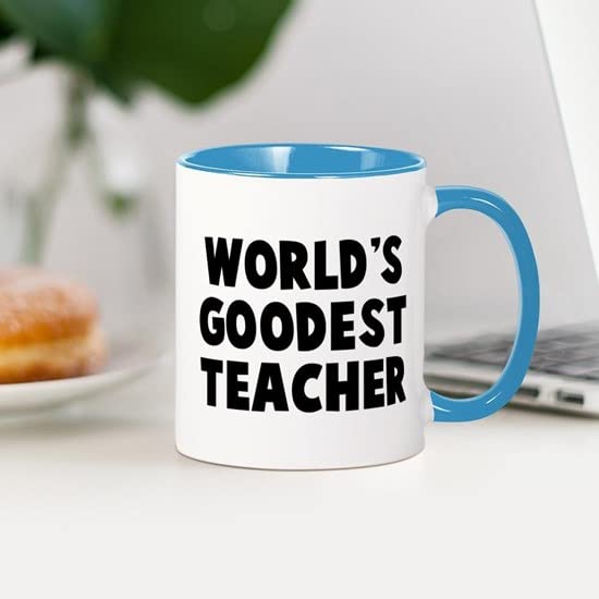 CafePress World's Goodest Teacher Mug Ceramic Coffee Mug, Tea Cup 11 oz