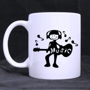 all things amz modern fashion dance in music cartoon man play the guitar (twin side) custom white ceramic mug coffee cup (11 ounce)