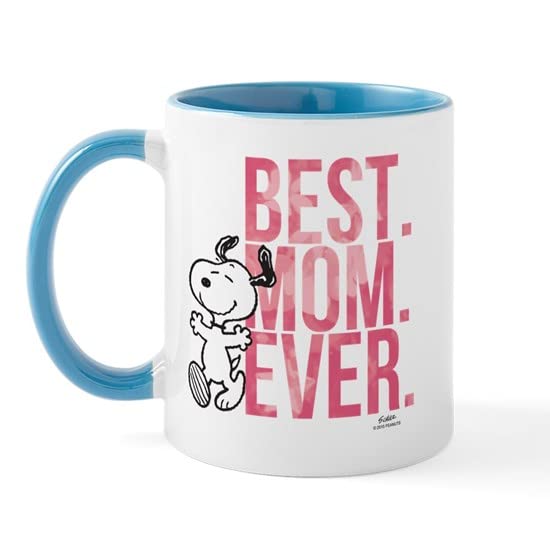 CafePress Snoopy Best Mom Ever Mug Ceramic Coffee Mug, Tea Cup 11 oz