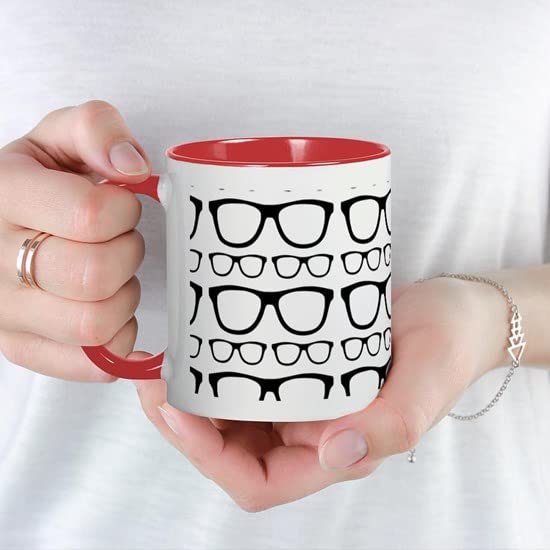 CafePress Cute Retro Eyeglass Hipster Mug Ceramic Coffee Mug, Tea Cup 11 oz