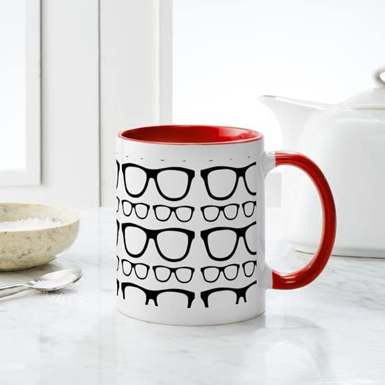 CafePress Cute Retro Eyeglass Hipster Mug Ceramic Coffee Mug, Tea Cup 11 oz