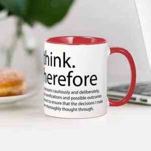 CafePress I Think Therefore I Am Thinking Mug Ceramic Coffee Mug, Tea Cup 11 oz