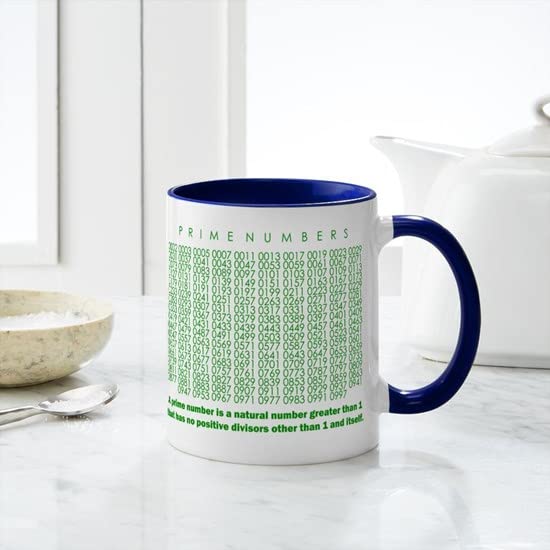 CafePress Prime Numbers: Mathematics Mugs Ceramic Coffee Mug, Tea Cup 11 oz