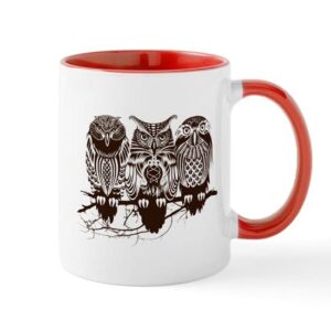 cafepress three owls mugs ceramic coffee mug, tea cup 11 oz