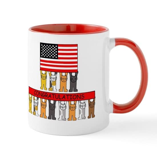 CafePress USA Citizenship Congratulations. Mug Ceramic Coffee Mug, Tea Cup 11 oz