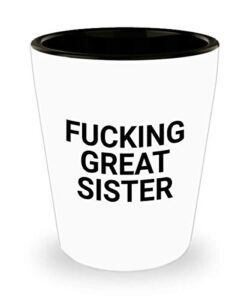 best sister fucking great sister shot glass unique ceramic funnyand sarcasm 1.4 oz birthday stocking stuffer