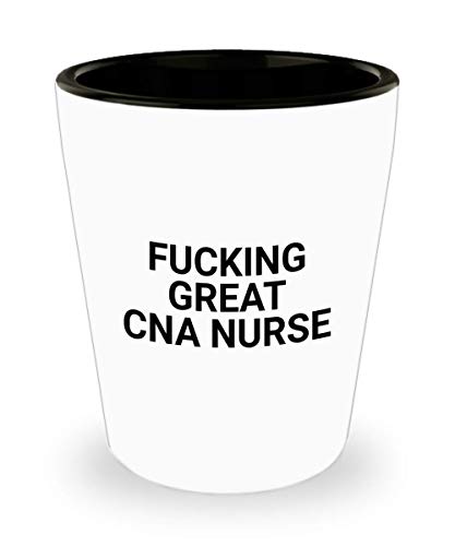 Best CNA Nurse Fucking Great CNA Nurse Shot Glass Unique Ceramic Funnyand Sarcasm 1.4 Oz Birthday Stocking Stuffer