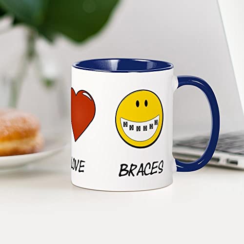 CafePress Peace.Love.Braces Mug Ceramic Coffee Mug, Tea Cup 11 oz