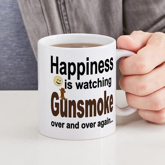 CafePress Happiness Is Watching Gunsmoke Mugs Ceramic Coffee Mug, Tea Cup 11 oz