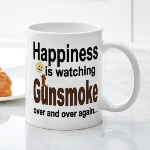 CafePress Happiness Is Watching Gunsmoke Mugs Ceramic Coffee Mug, Tea Cup 11 oz