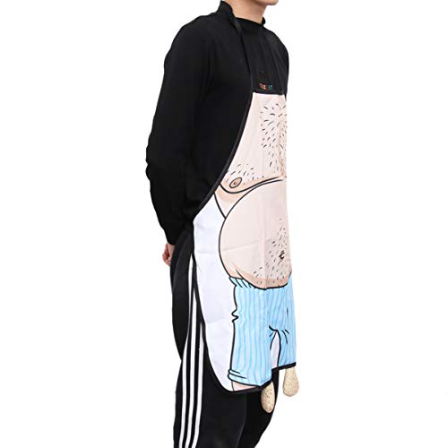 Toyvian Stupid Stuff Kitchen Apron Funny Aprons Cooking Kitchen Chef Cooking Apron Men Grilling Aprons White Belly BBQ Apron Funny Gag Gifts for Christmas Party Useless Gifts Mens Apron Cooking