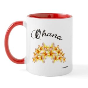 cafepress plumeria~ohana mug ceramic coffee mug, tea cup 11 oz