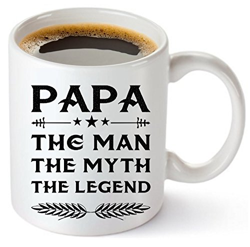 All Things AMZ Papa Mug - Best Gift for Dad! Father's Coffee Tea 11oz Ceramic Cup. Unique Gifts for Men & Husband! Christmas, Birthday, Father's Day - Papa The Man The Myth The Legend!