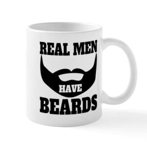 cafepress real men have beards mugs ceramic coffee mug, tea cup 11 oz