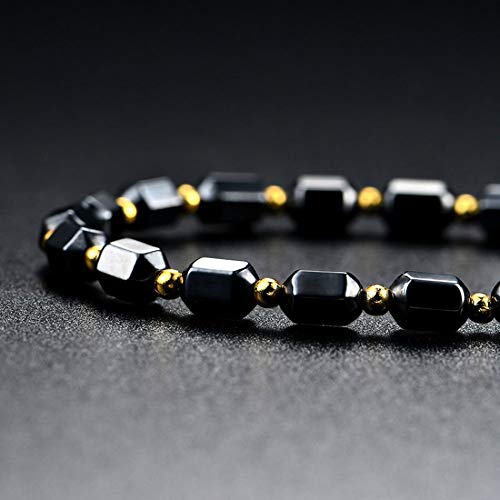 Zozu Women Black Magnetic Necklace Beads Hematite Stone Therapy Slimming Health Care Weight Loss Necklace For Men Women