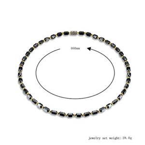 Zozu Women Black Magnetic Necklace Beads Hematite Stone Therapy Slimming Health Care Weight Loss Necklace For Men Women