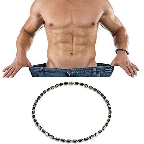 Zozu Women Black Magnetic Necklace Beads Hematite Stone Therapy Slimming Health Care Weight Loss Necklace For Men Women