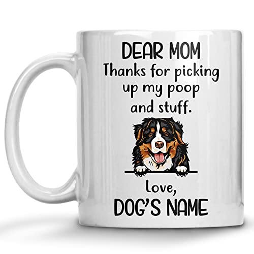 Personalized Bernese Mountain Dog Coffee Mug, Custom Dog Name, Customized Gifts For Dog Mom, Mother's Day, Birthday Halloween Xmas Thanksgiving Gift For Dog Lovers Mugs