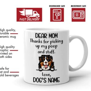 Personalized Bernese Mountain Dog Coffee Mug, Custom Dog Name, Customized Gifts For Dog Mom, Mother's Day, Birthday Halloween Xmas Thanksgiving Gift For Dog Lovers Mugs