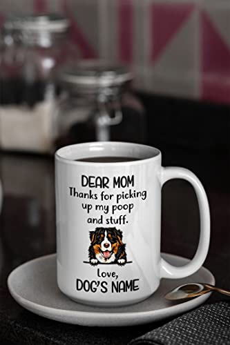 Personalized Bernese Mountain Dog Coffee Mug, Custom Dog Name, Customized Gifts For Dog Mom, Mother's Day, Birthday Halloween Xmas Thanksgiving Gift For Dog Lovers Mugs