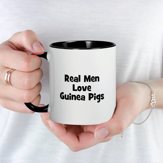 CafePress Real Men Love Guinea Pigs Mug Ceramic Coffee Mug, Tea Cup 11 oz