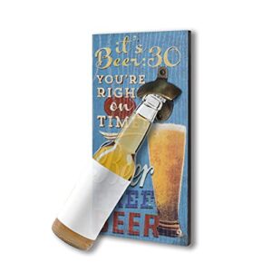 activewhey vintage wooden wall mounted bottle opener, best unique gifts for beer lovers, dad, husband, boyfriend, gift ideas for housewarming, christmas, father’s day, blue