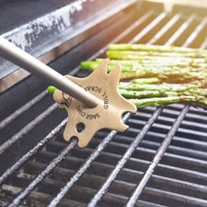 The Sage Owl Standard Brass BBQ Grill Scraper with Handle and Extra Portable Standard Brass Grill Cleaner Tool - Gift Ideas for Men