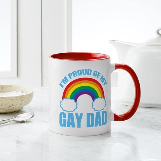 CafePress Gay Dad Mug Ceramic Coffee Mug, Tea Cup 11 oz