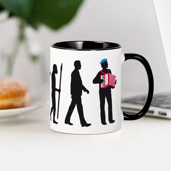 CafePress Evolution Of Man Accordion Player Mugs Ceramic Coffee Mug, Tea Cup 11 oz