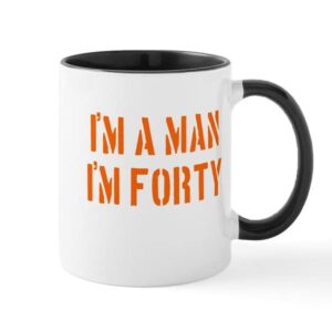 cafepress i’m a man i’m 40 mug ceramic coffee mug, tea cup 11 oz