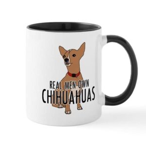 cafepress real men own chihuahuas ceramic coffee mug, tea cup 11 oz