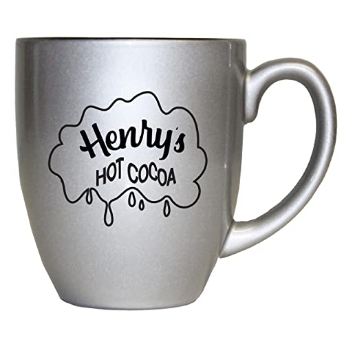 Custom Personalized Premium Kids Hot Cocoa and Hot Chocolate Mug for Boys, Girls, Mom and Dad (Silver)