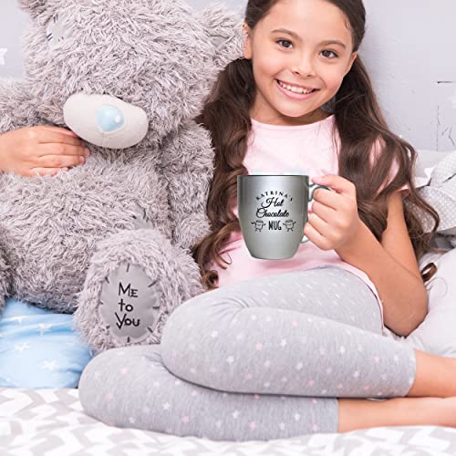 Custom Personalized Premium Kids Hot Cocoa and Hot Chocolate Mug for Boys, Girls, Mom and Dad (Silver)