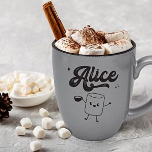 Custom Personalized Premium Kids Hot Cocoa and Hot Chocolate Mug for Boys, Girls, Mom and Dad (Silver)